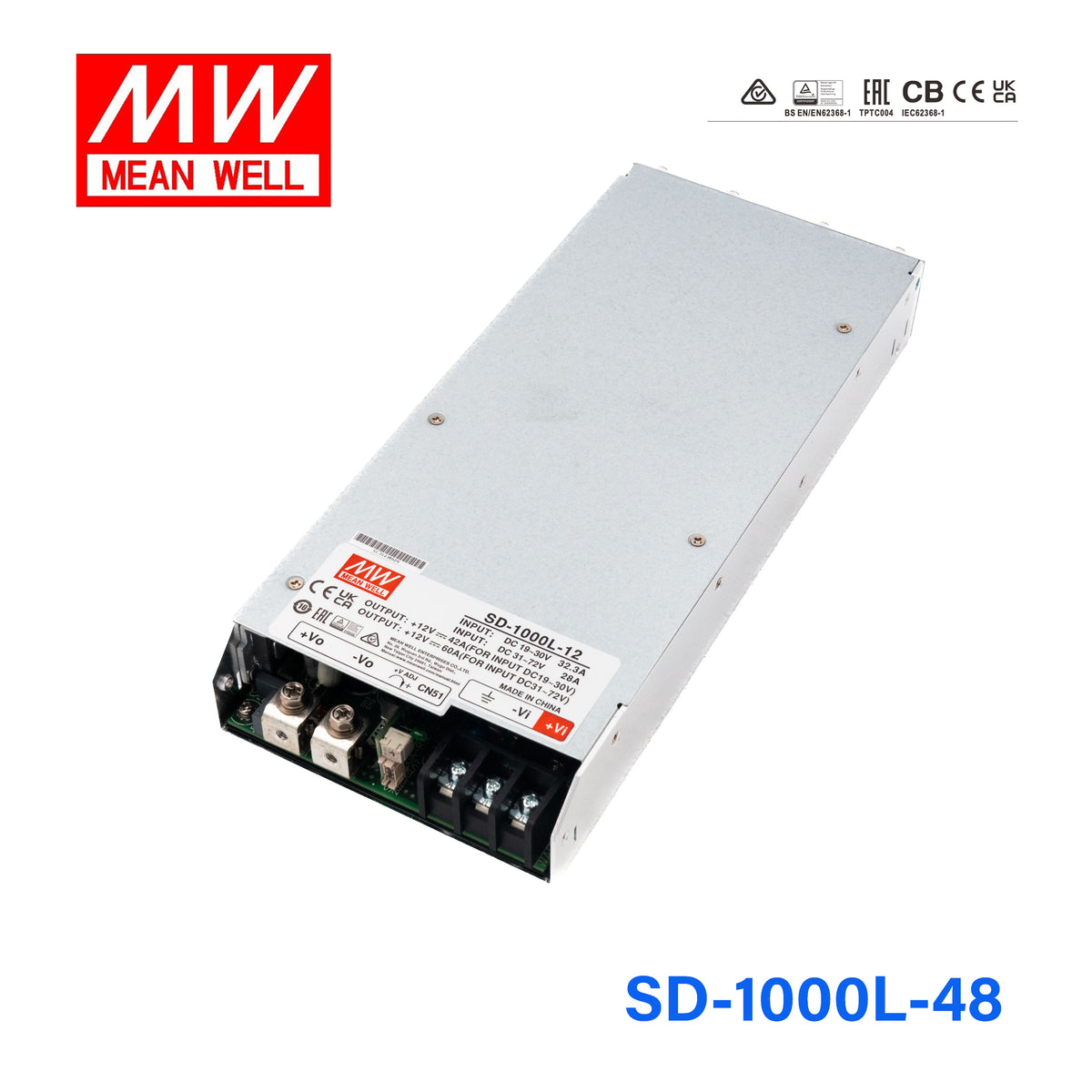 Mean Well SD-1000L-48 DC-DC Converter - 1000W - High Power Density ...